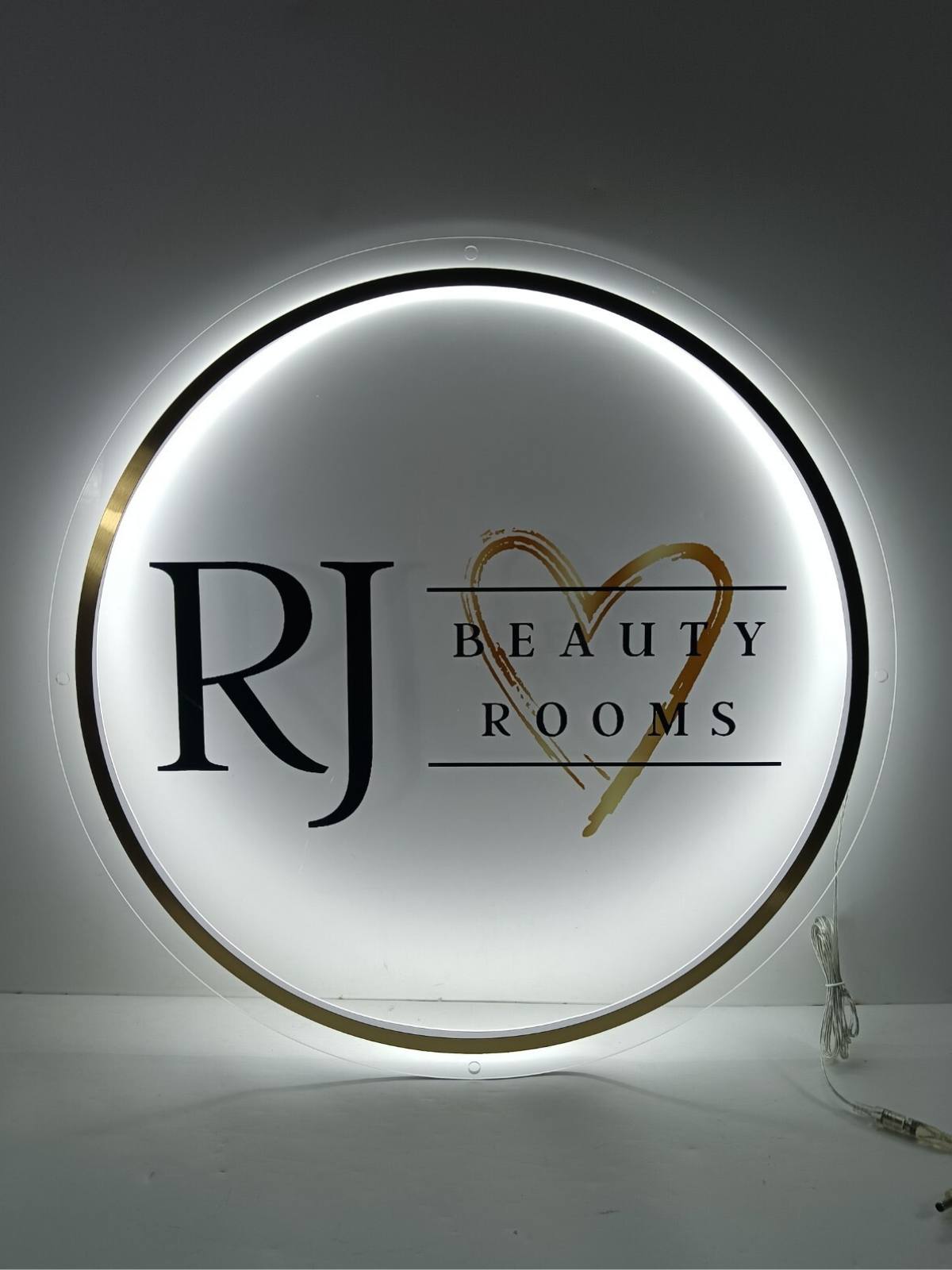 Custom Acrylic Back Lit LED Logo Sign – RJ Beauty Rooms